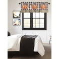 Kitchen Valances for Window, Hello Pumpkin Words on Vintage Linen Light ...