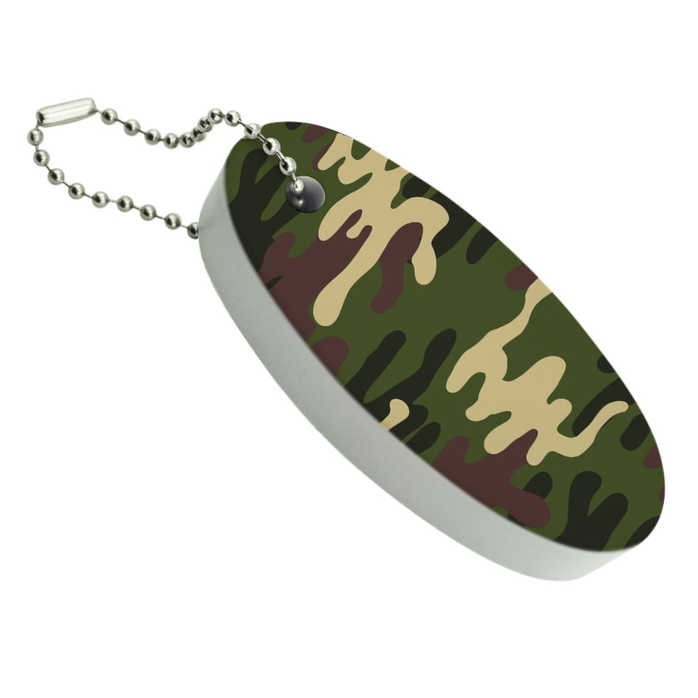 Green Camouflage Floating Keychain Oval Foam Fishing Boat Buoy Key ...