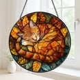 Autumn Cat Acrylic Suncatcher, Cozy Fall Window Hanging Decor with ...