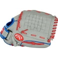 Rawlings Youth Baseball Gloves 11.5 inch Right Hand Throw Gray Blue Red ...
