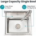 22x20x39 In Freestanding Stainless Steel Utility Sink with Pull-Out Hot ...