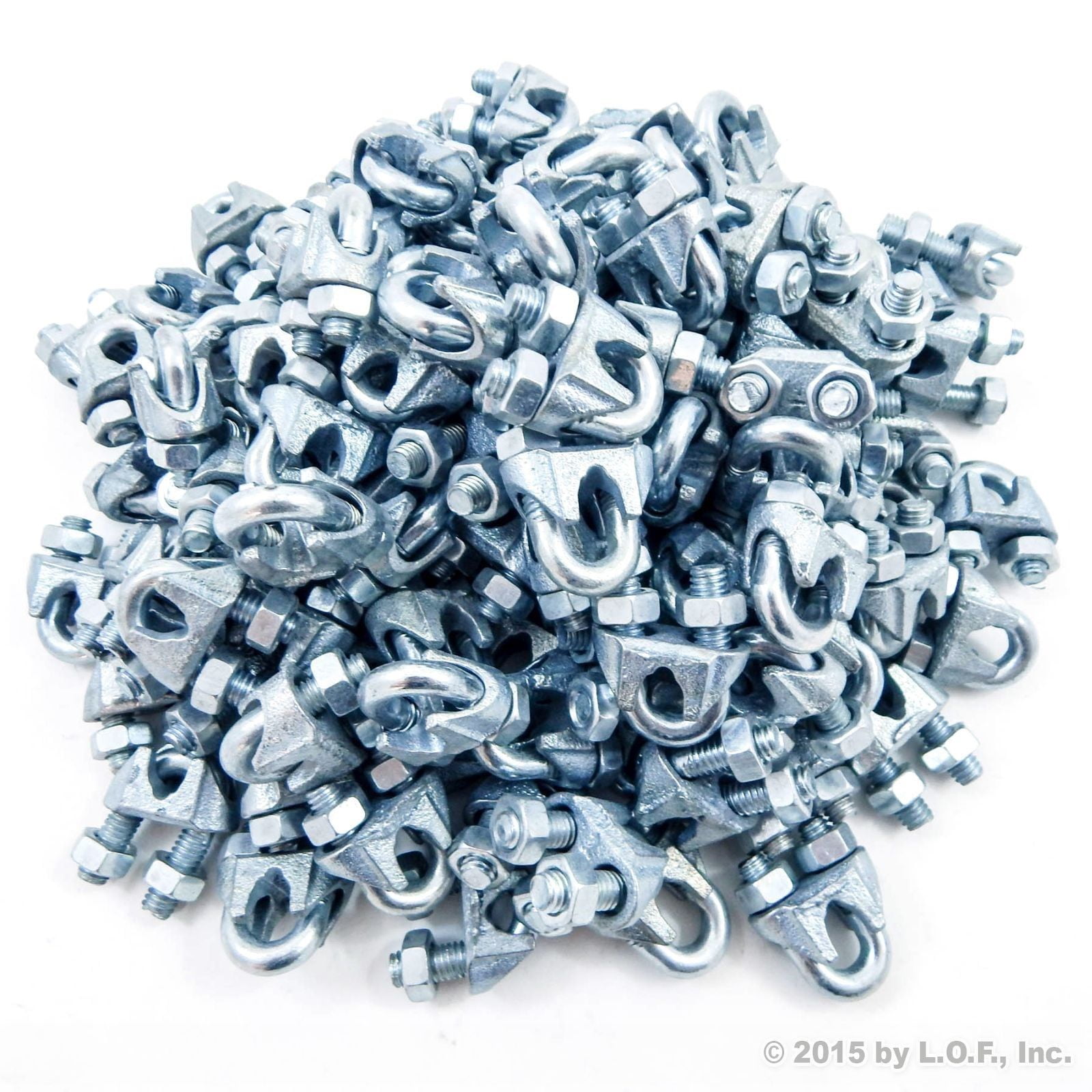 Red Hound Auto 100 New Malleable Zinc Wire Rope Cable Clips, 1/4 Inches ...