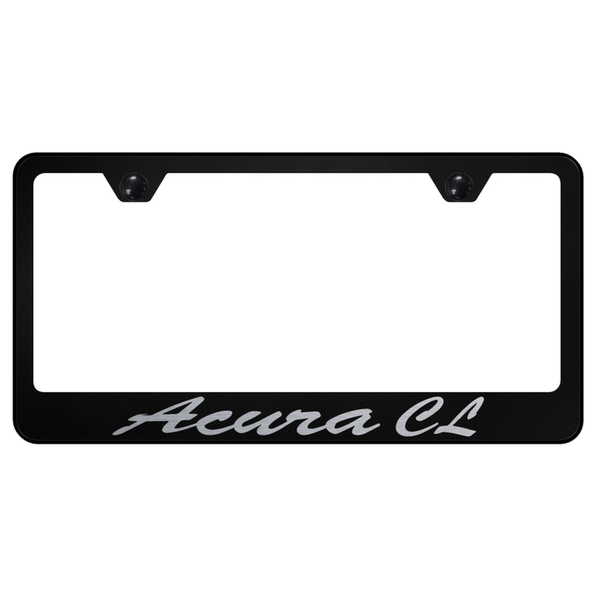 Acura CL Laser Etched Script Stainless Steel License Plate Frame (Black ...