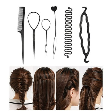19 Pcs Hair Braiding Tool, DIY Hair Styling Tool Kit Updo Ponytail ...