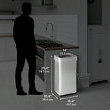 18 G Rectangular Open Top Kitchen Trash Can Recycle Bin with Wheels and ...