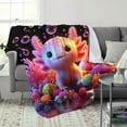 Cartoon Cute Axolotl Pattern Blanket, 1 Count Soft Warm Throw Blanket ...