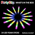 Party City 14 Inch Glow Sticks Foam, Bright Multi-Color LED Lights, 3 ...