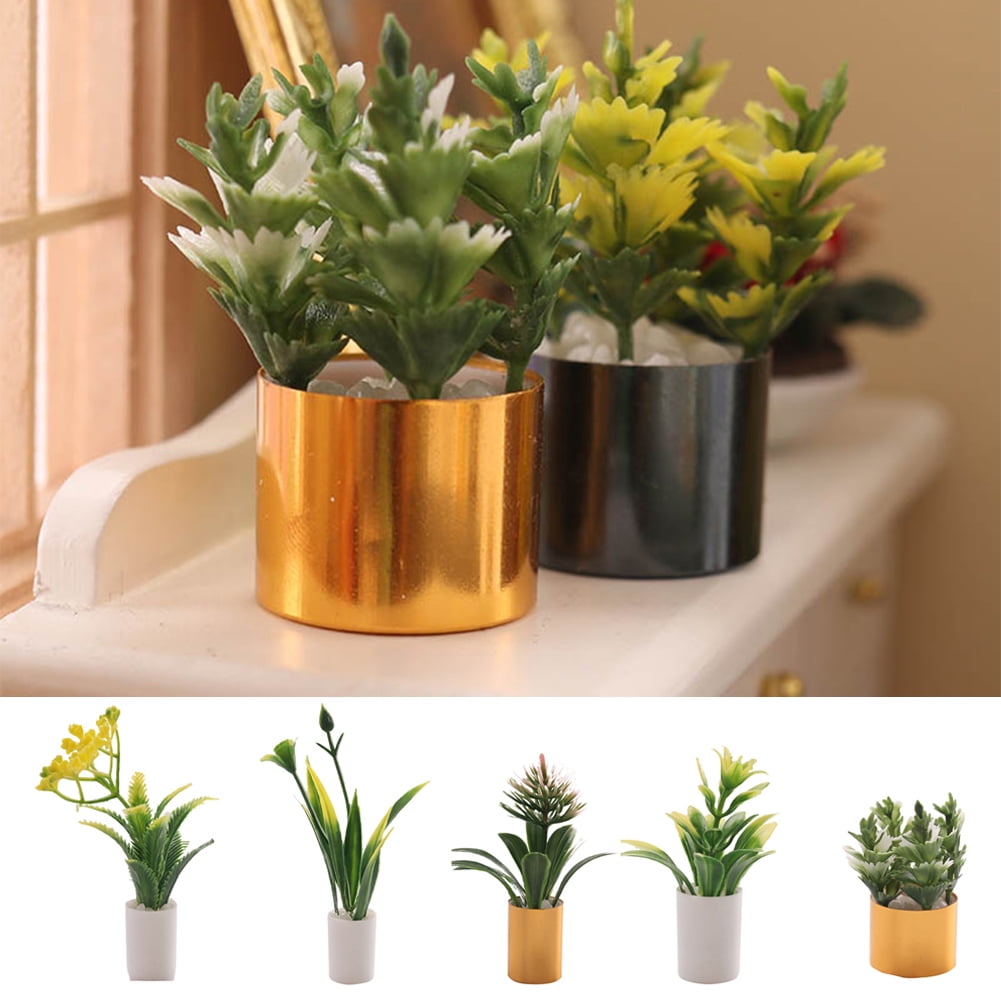 Cheers.US Mini Simulation Potted Plants Bonsai Artificial Tiny Greenery ...