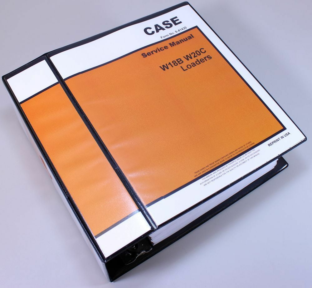 Case W18B W20C Wheel Loader Pay Service Technical Manual Repair Shop In ...