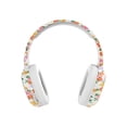 Packed Party Pink Floral Bluetooth Wireless Headphones with Built-in ...