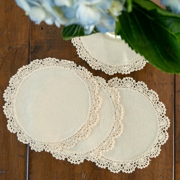 Heritage Lace Crochet Envy Lacy 8" Round Doily (Set of 4) - Walmart.com
