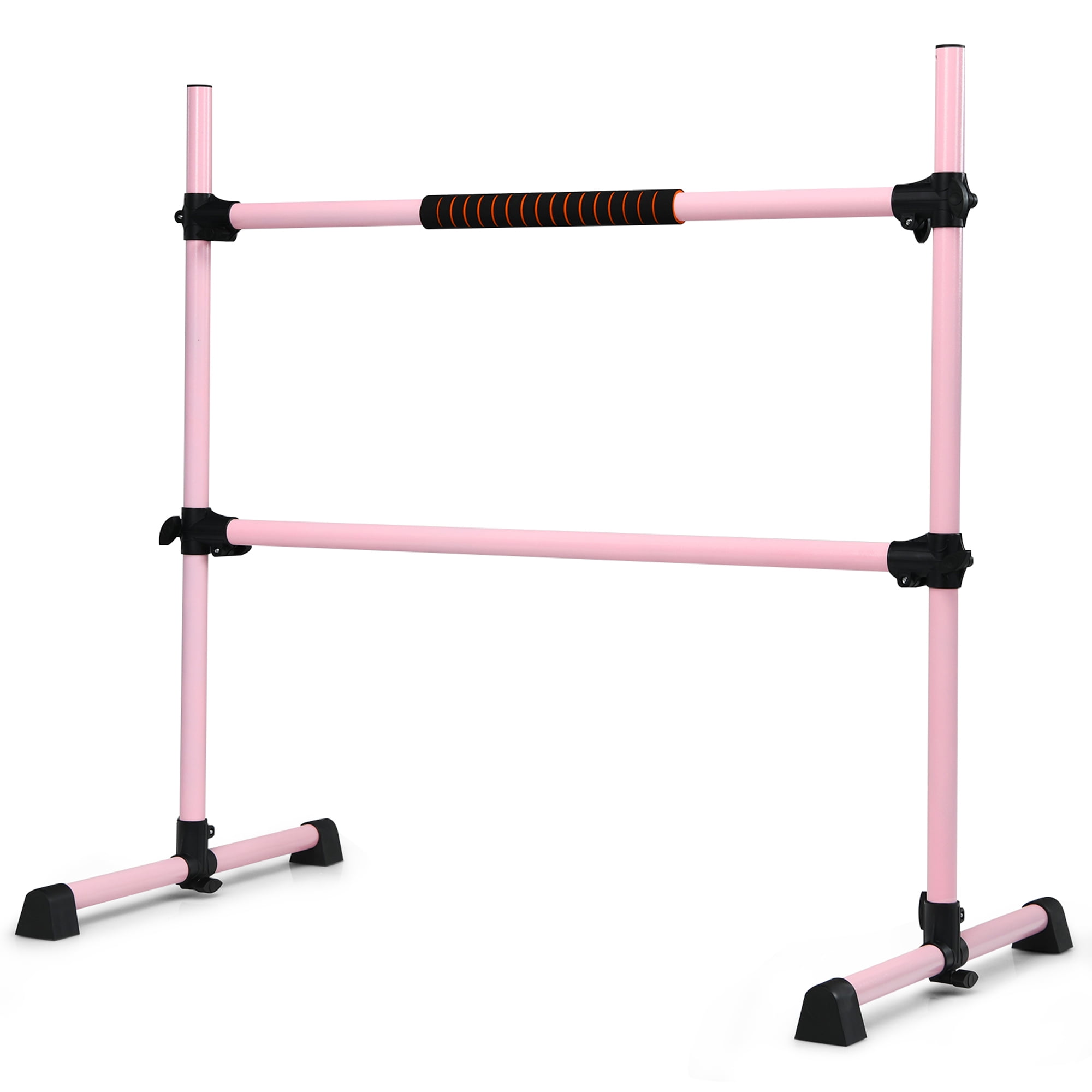 Gymax Freestanding Ballet Barre Adjustable Double Stretching Dance Bar ...