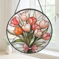 Acrylic Pink Lily Flower Suncatcher, Floral Window Hanging Decor ...