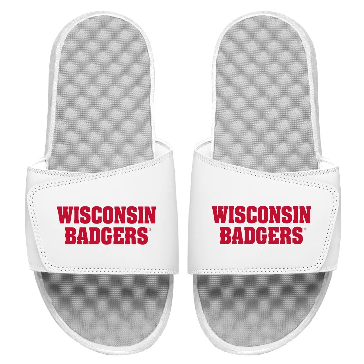 Men's ISlide White Wisconsin Badgers Wordmark Slide Sandals - Walmart.com