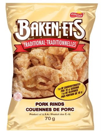 Baken-ets Bacon Flavoured Traditional Smoked Pork Rinds 70g/2.5oz bag ...