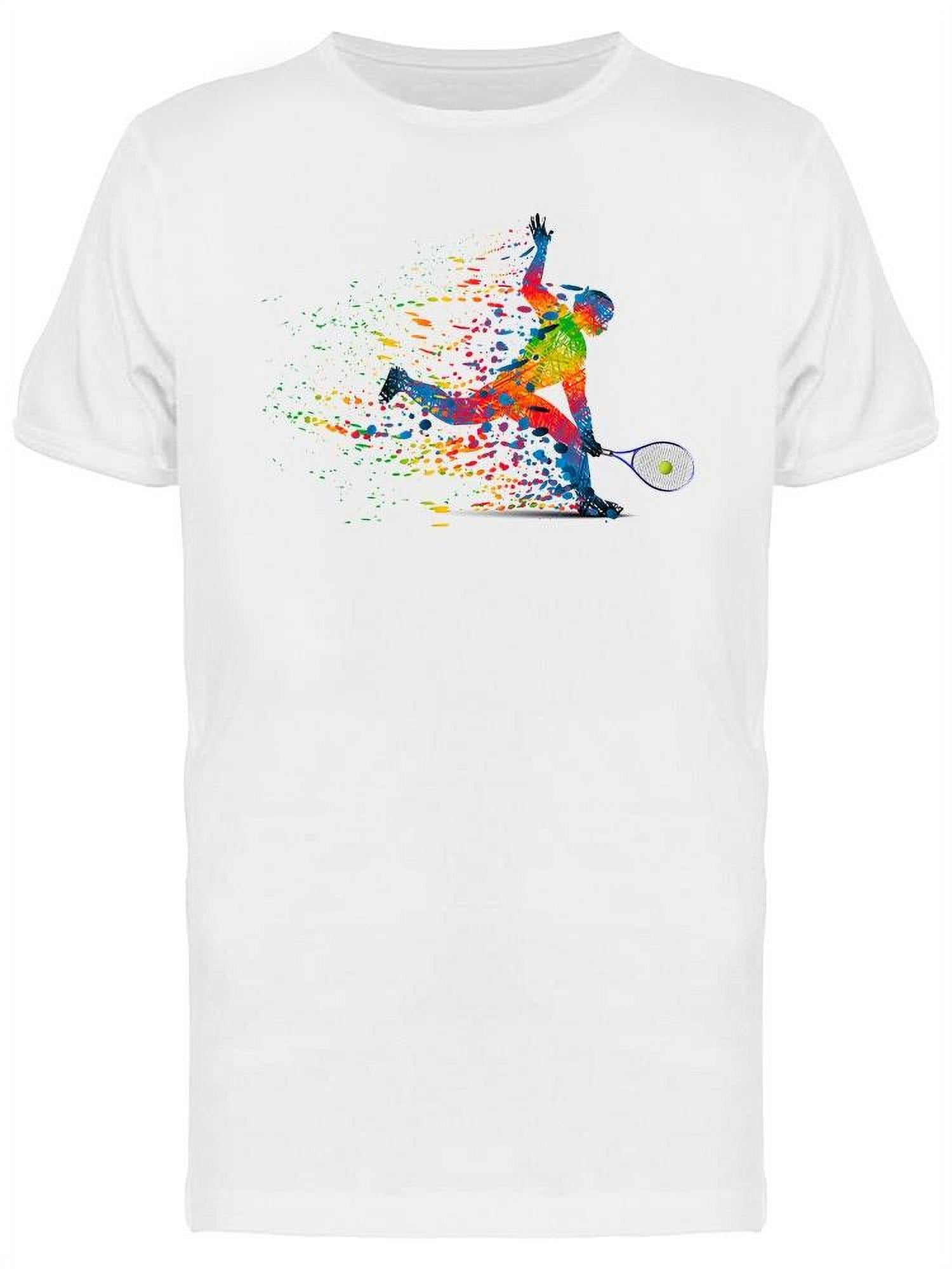 Colorful Tennis Player Design T-Shirt Men -Image by Shutterstock, Male ...