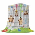 The Earth Dial Mouse Day Fleece Throw Blanket Cute Triangular Flags ...