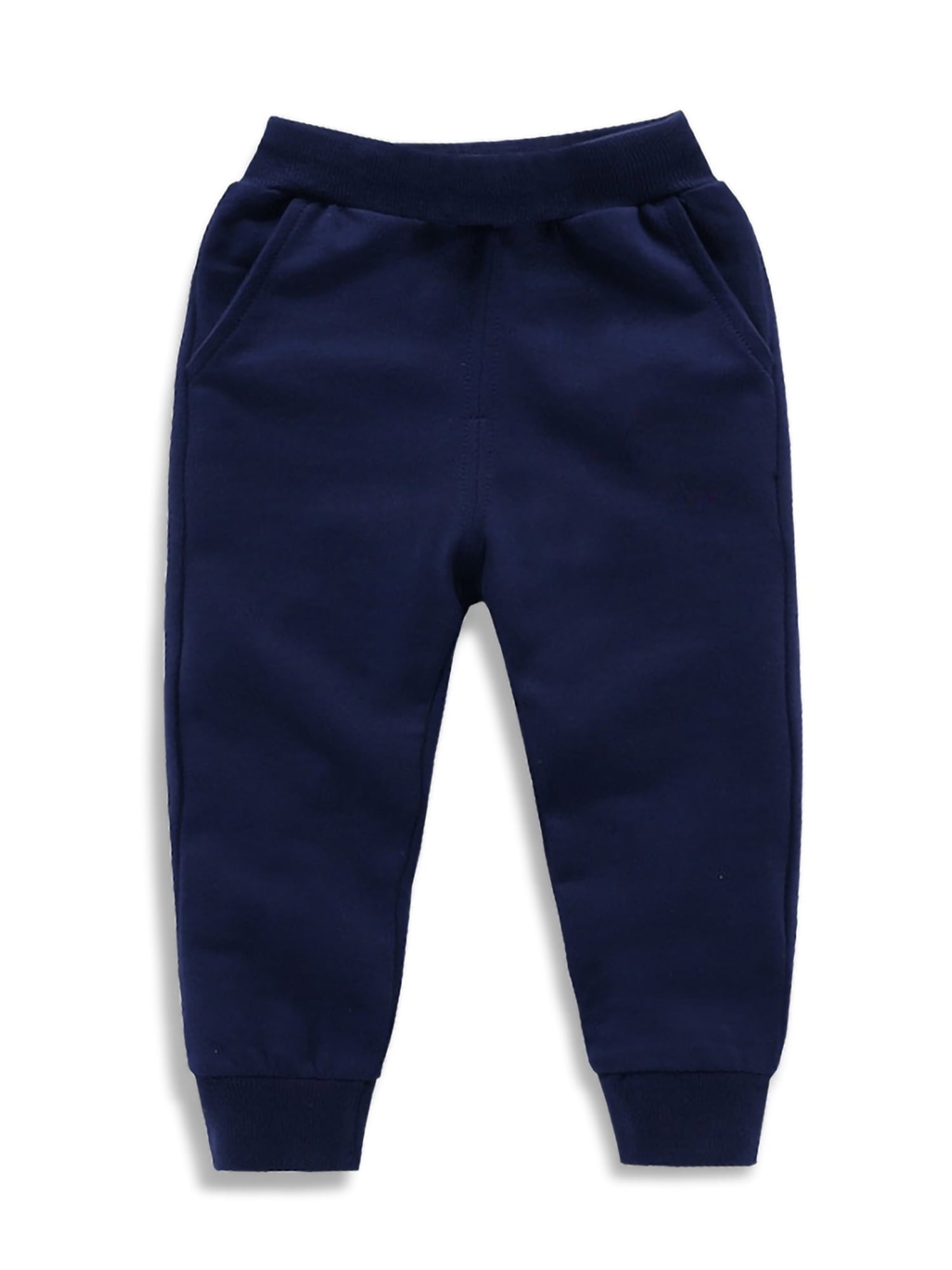 Niuer Kids Warm Elastic Waist Bottoms Boys Plain Jogger Pant Solid ...