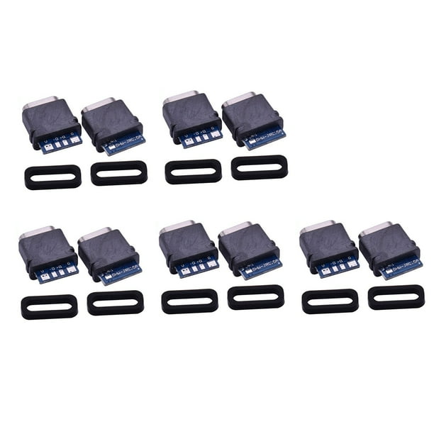 Symkmb 10Pcs Waterproof USB C Jack Type-C 4Pin Female Connector Port ...