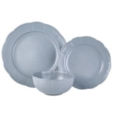 Beautiful Scallop Stoneware Dinnerware 12 Piece Set Cornflower Blue by ...