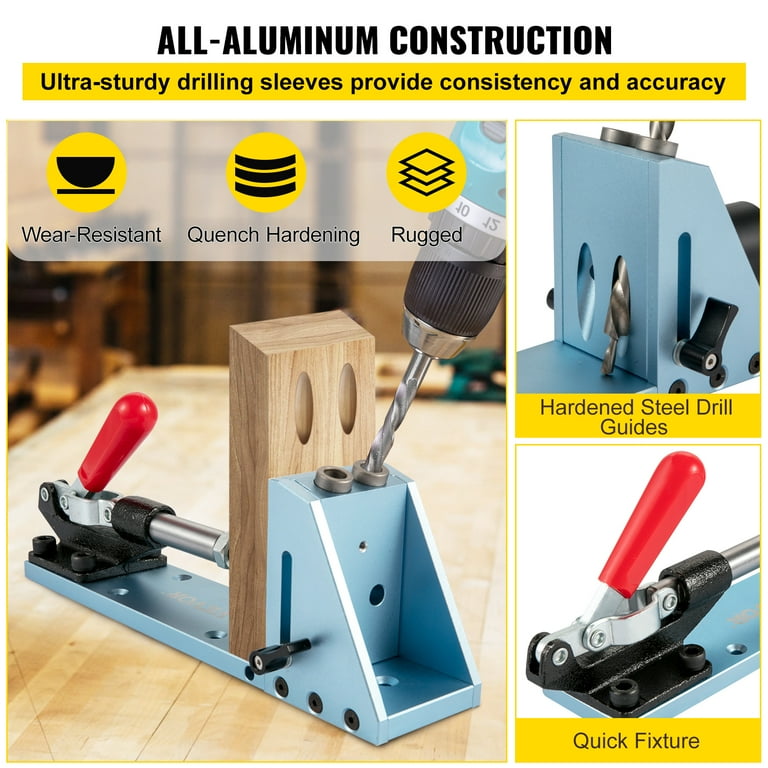 VEVOR Pocket Hole Jig Kit, Aluminum Punch Locator,