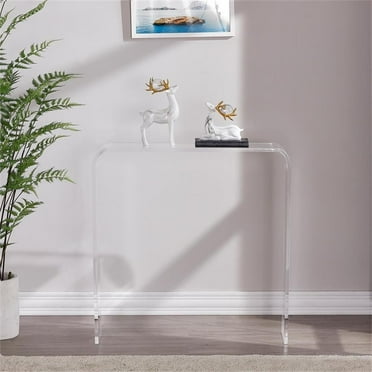 BENTISM 38in Clear Acrylic Console Table, Transparent U-Shape Side ...