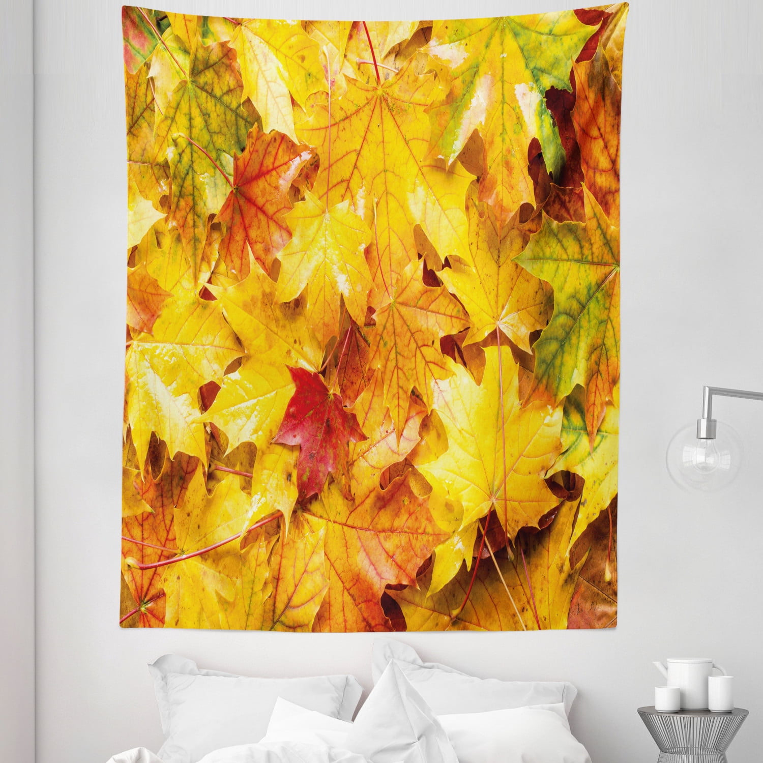 Fall Tapestry, Wet Fall Leaves in Rainy Weather Maple Tree Nature in ...