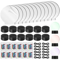 12-Pack LED Night Light Base with Acrylic Sheet, 16 Colors Remote ...