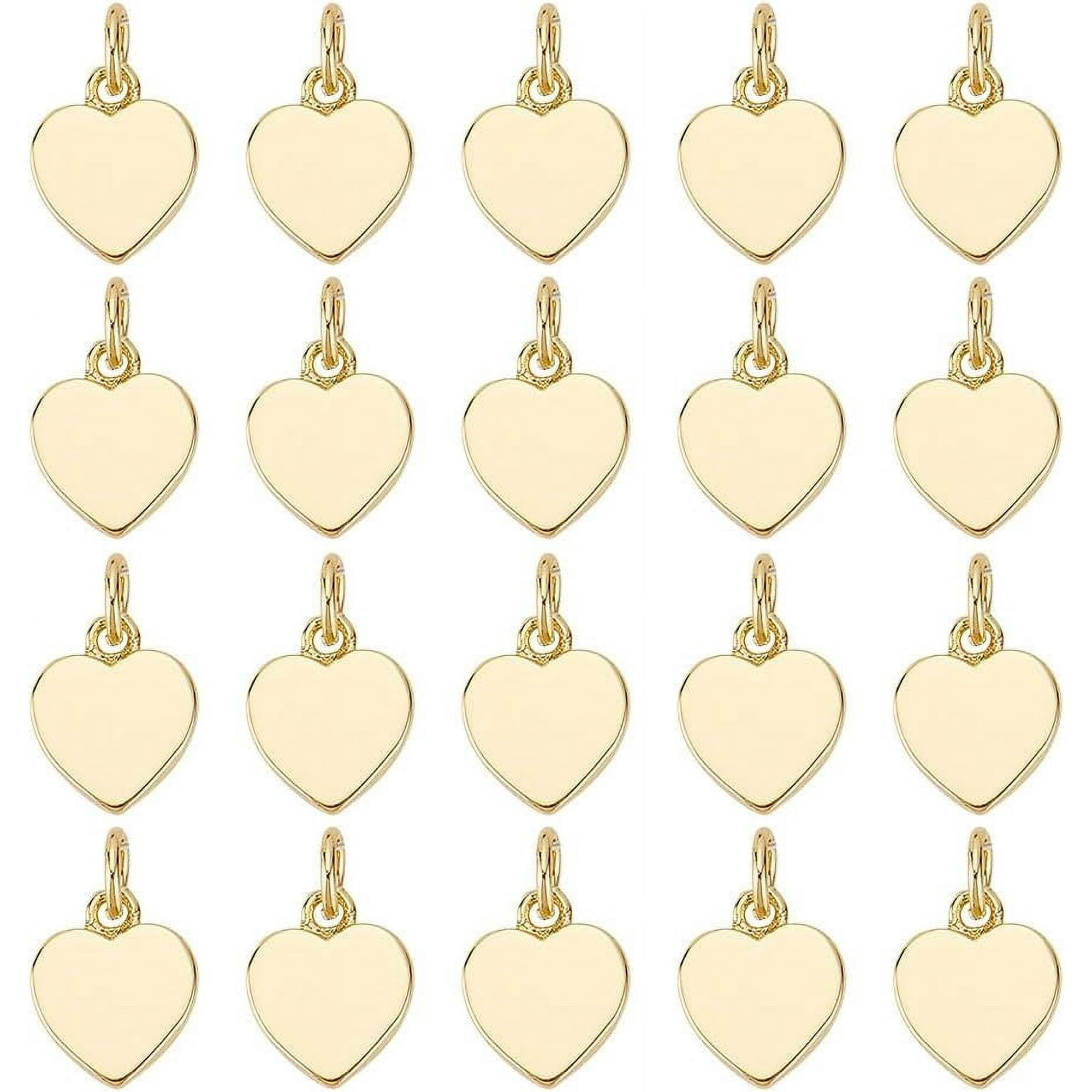Click here for Nobrand 20 Pcs Real 18k Gold Plated Heart Charms B... prices
