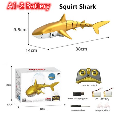 Funny RC Squirt Shark Toy Remote Control Animals Robots Bath Tub Pool ...