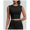AEXTO Women Twist Back Workout Top with Built in Bra Cap Sleeve Pilates ...