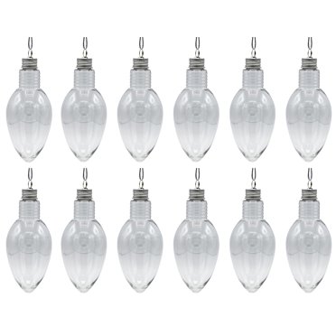 Creative Hobbies 24 Pack 4 Inch Clear Fillable Plastic Light Bulbs for ...