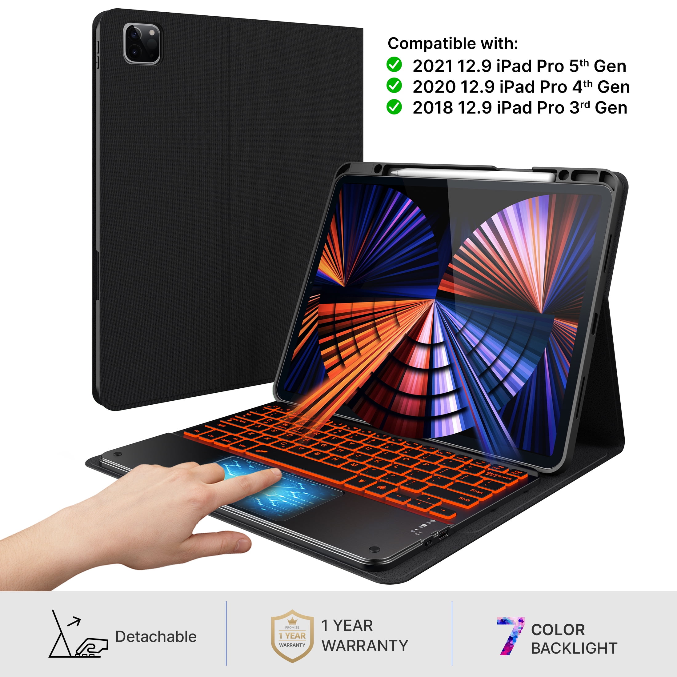 Typecase Keyboard Case for iPad Pro 12.9 inch, 2021 5th 2020 4th 2018 ...