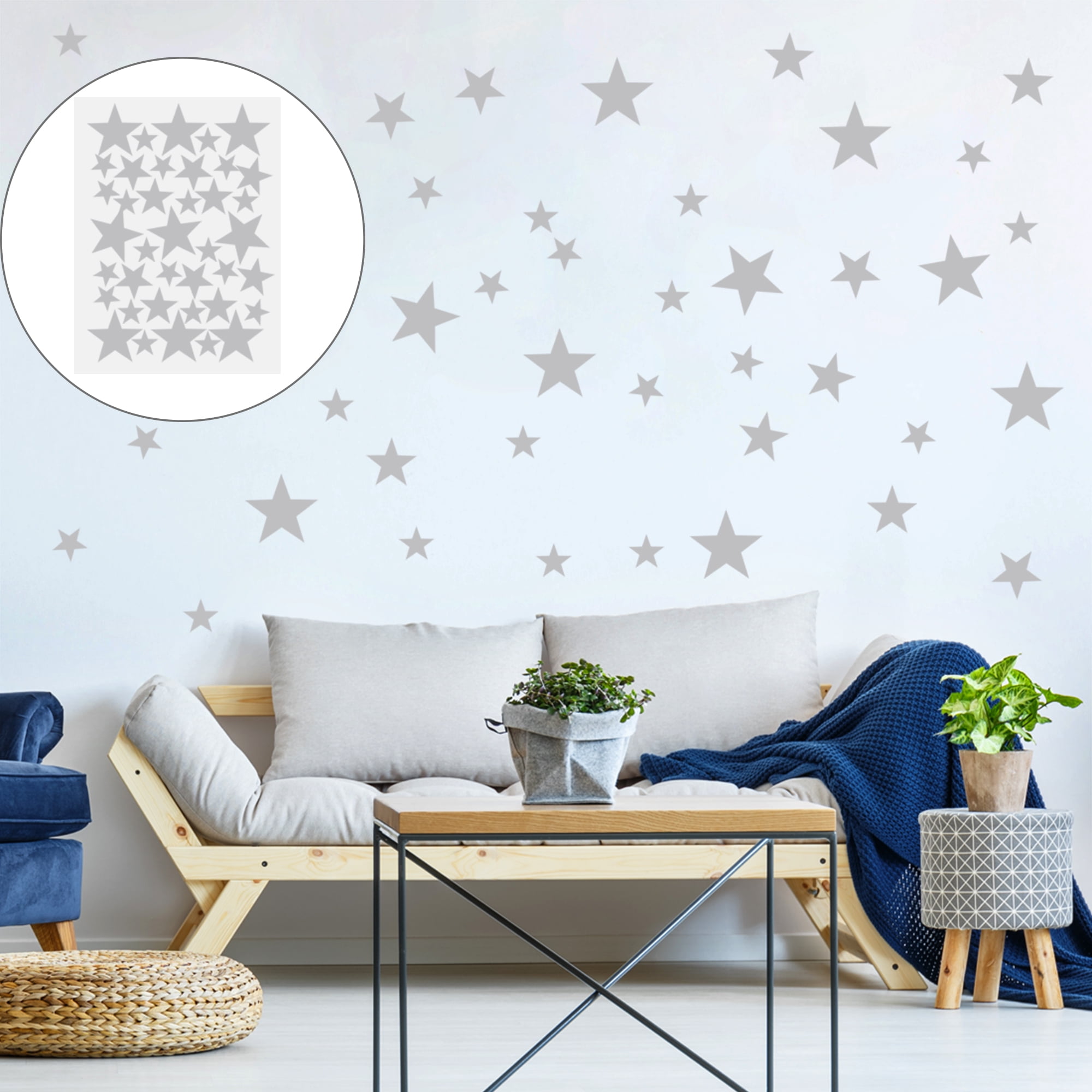 Unique Bargains Star Pattern Removable Peel and Stick Wall Decals ...