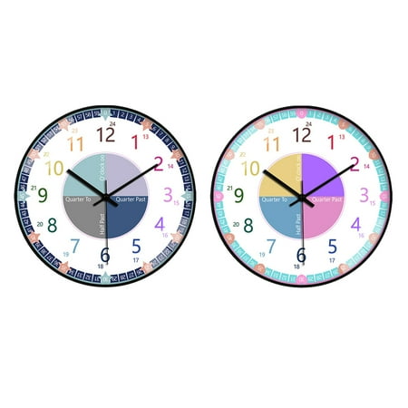 12inch Time Teacher Wall Clock easy read clock Learn To Tell The Time ...