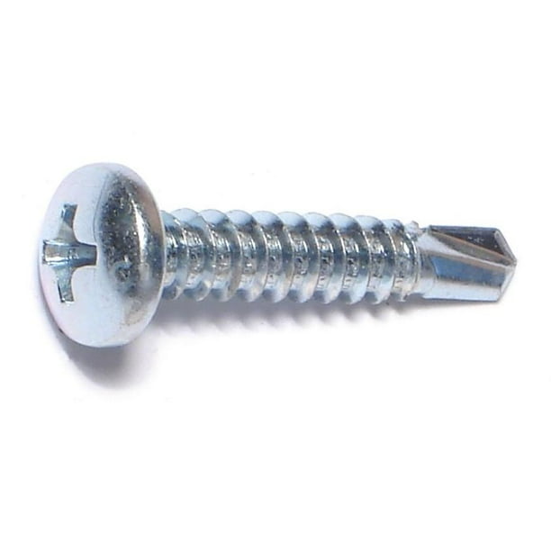 #10-16 x 1" Zinc Plated Steel Phillips Pan Head Self-Drilling Screws ...