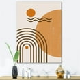 Designart Abstract Rainbow Sun and Moon In Earth Tones II Canvas Wall ...