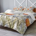 4 Piece Duvet Cover Set Cal king, Spring Watercolor Tulips on Plaid ...
