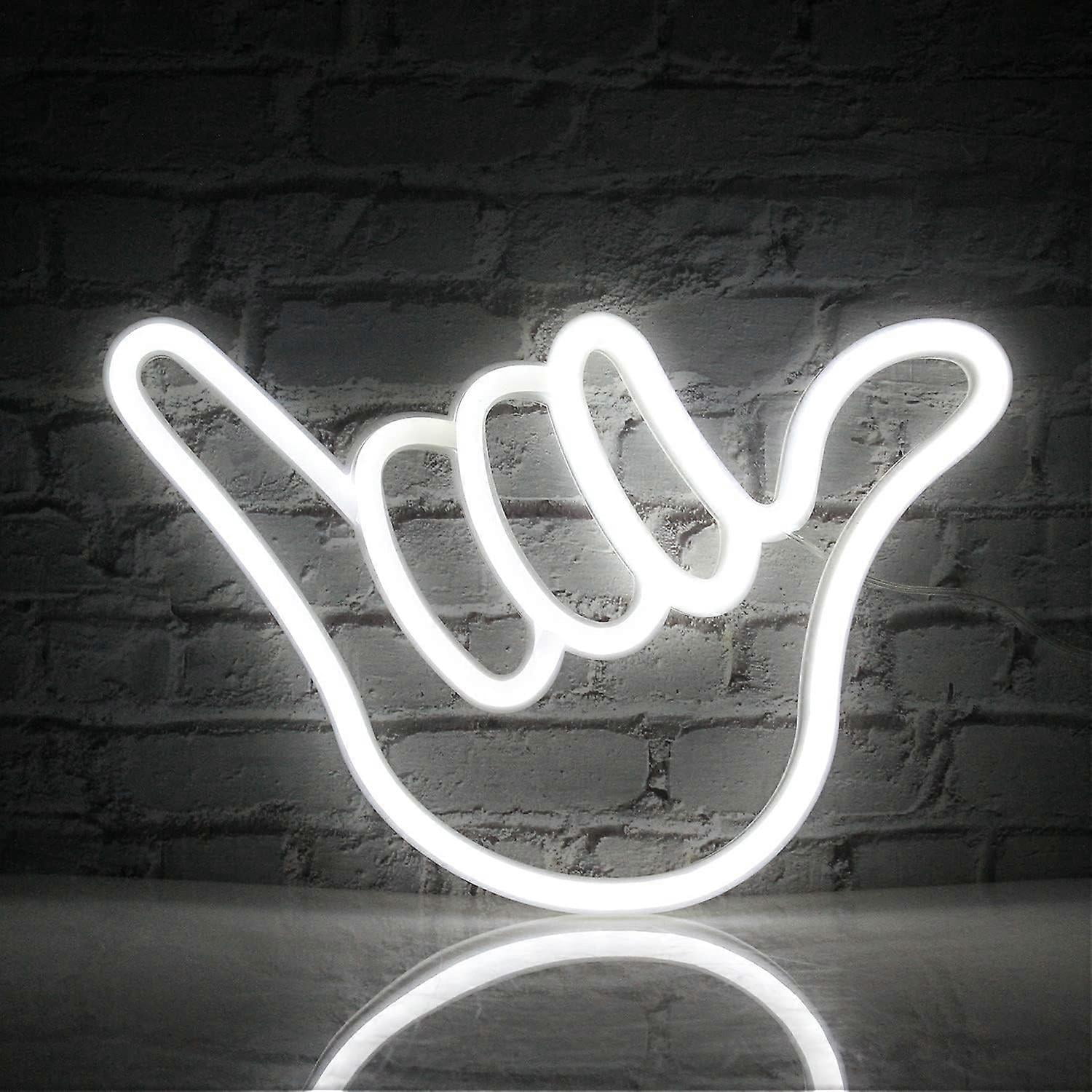 Click here for Vett Finger Neon Sign Lucky Gesture White Neon Neo... prices