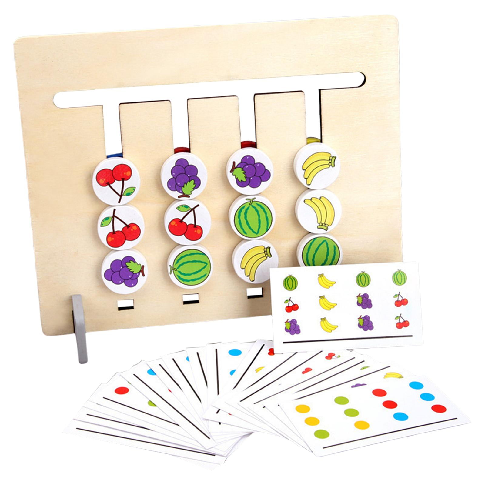 Slide Games Brain Teasers Shape Color Sorting Matching Wooden Game ...
