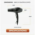 Newhouse 125V 1875W Black Ionic Tourmaline Hair Dryer with Hanging Loop ...