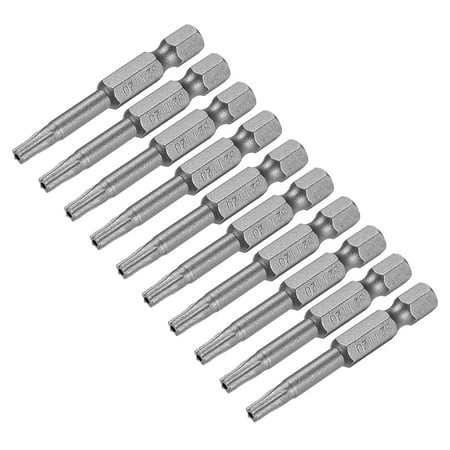 10 pcs Torx Screwdriver Bits 1/4-Inch Hex Shank 50mm Length TT20 ...
