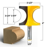 3 Bit Glass Door Router Bit Set - Round-Over Bead - 1/2" Shank - Yonico ...