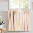 Solid Rod Pocket Curtain Panels, Light Filtering Short Window Drapes ...