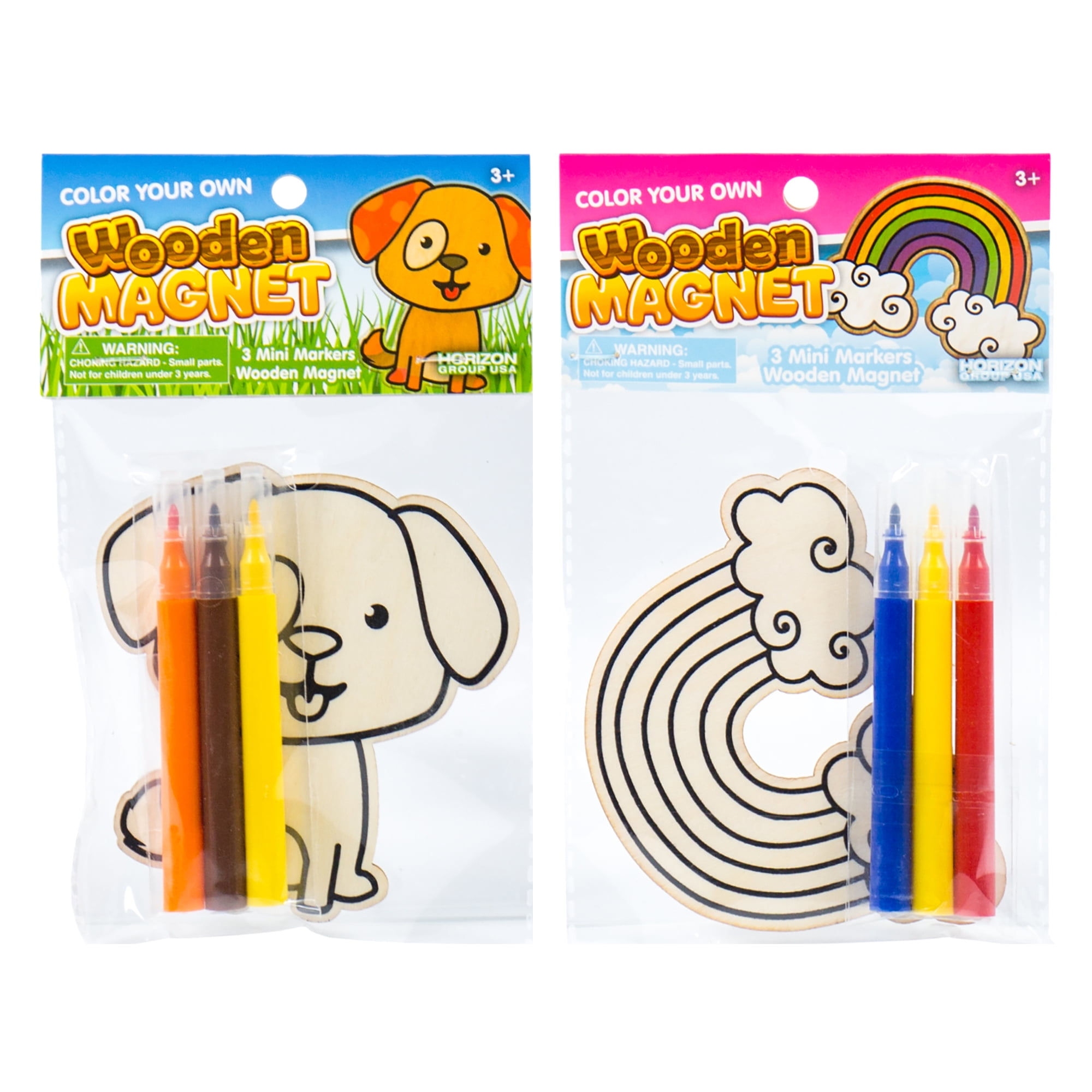 4PCS 3D Wooden Animal Coloring Raw Wood Block Color Learning Crafts Toy ...