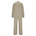 Aellinatey Women's two-piece ribbed knit long-sleeved pajama set ...