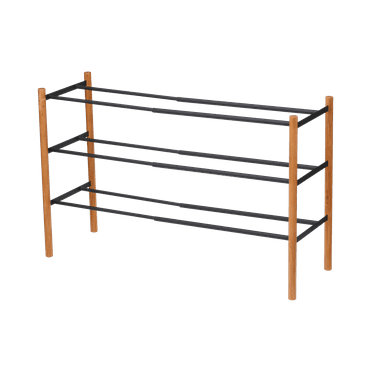 Mainstays 4-Tier Shoe Rack White Plastic Frame, Gray Coating, up to 12 ...