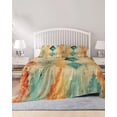 California King Size Abstract Red Sheet Sets Yellow Green Argyle ...