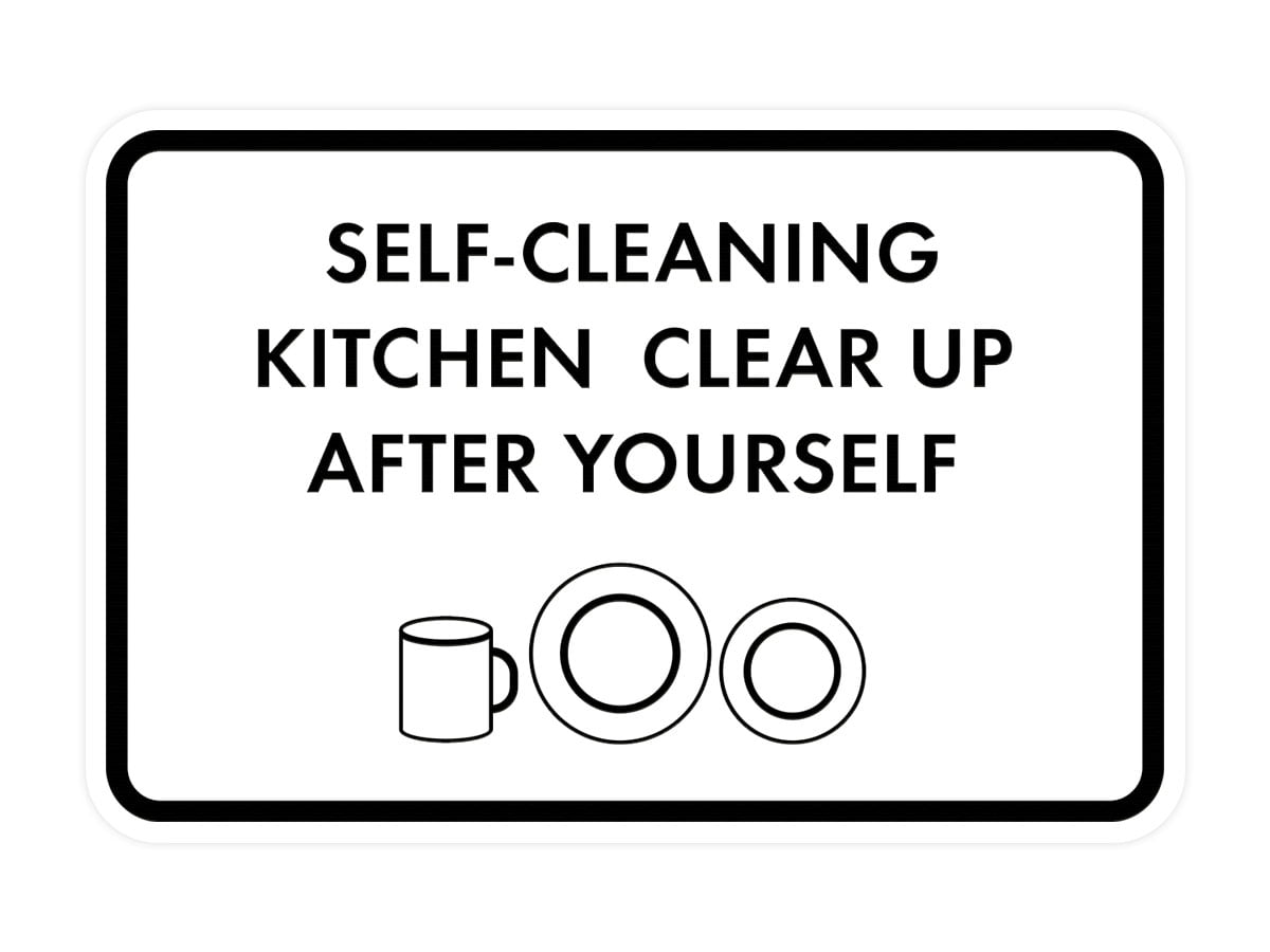 Classic Framed Self-Cleaning Kitchen Clear Up After Yourself Sign ...