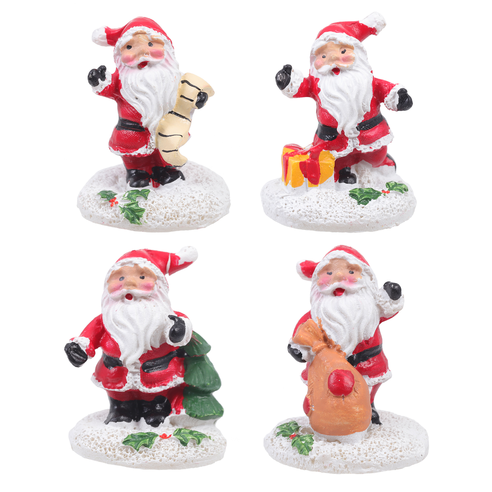 Christmas Miniature Santa Ornament Resin Xmas Micro Landscape Decor ...